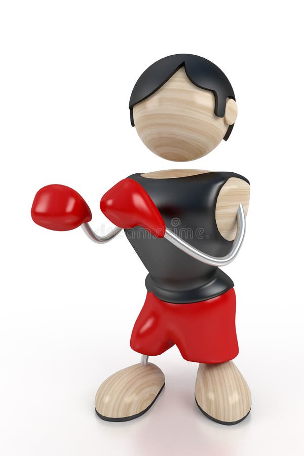 3D Businessman with Boxing Gloves Stock Illustration - Illustration of ...