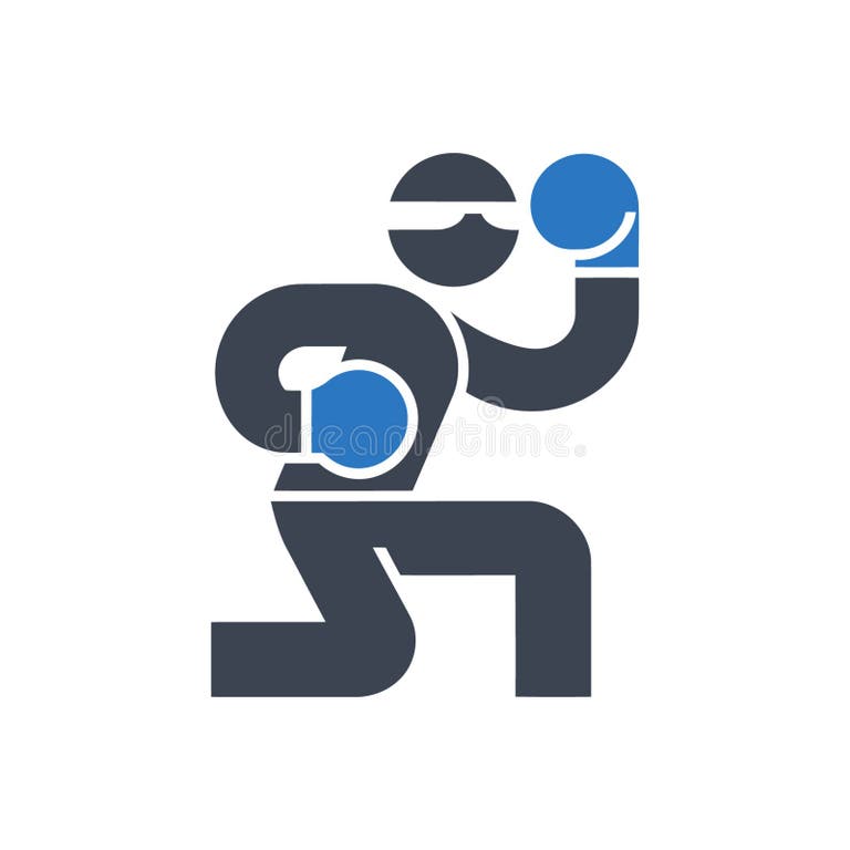 Boxing Action Icon stock vector. Illustration of athlete - 375316557