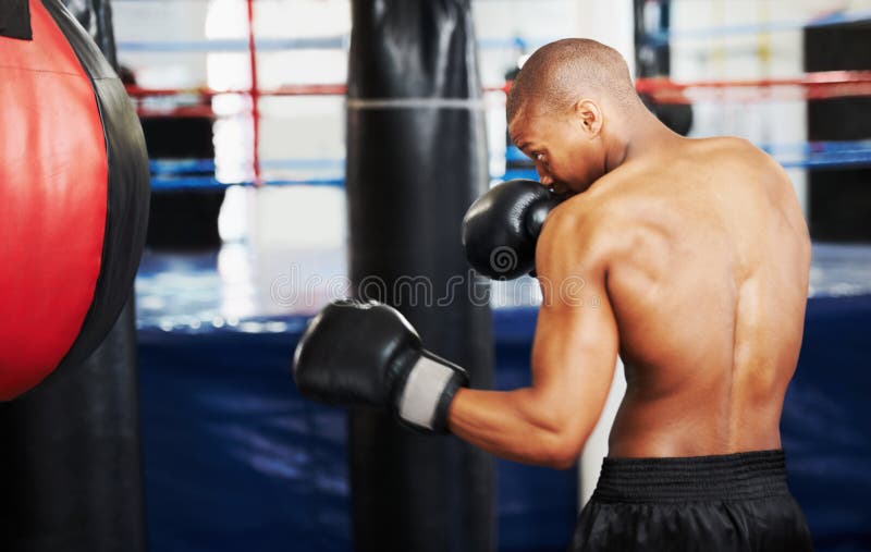 Boxing is All about Dedication and Determination. an African American ...