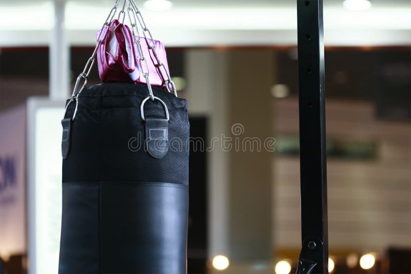 Attractive Athletic Young Man Training Kickboxing Stock Photo - Image ...