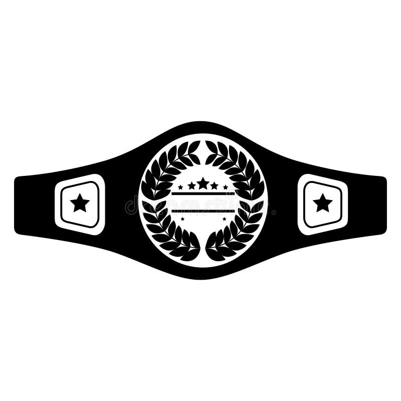 Boxing Championship Belt Icon in Monochrome Style Isolated on White ...