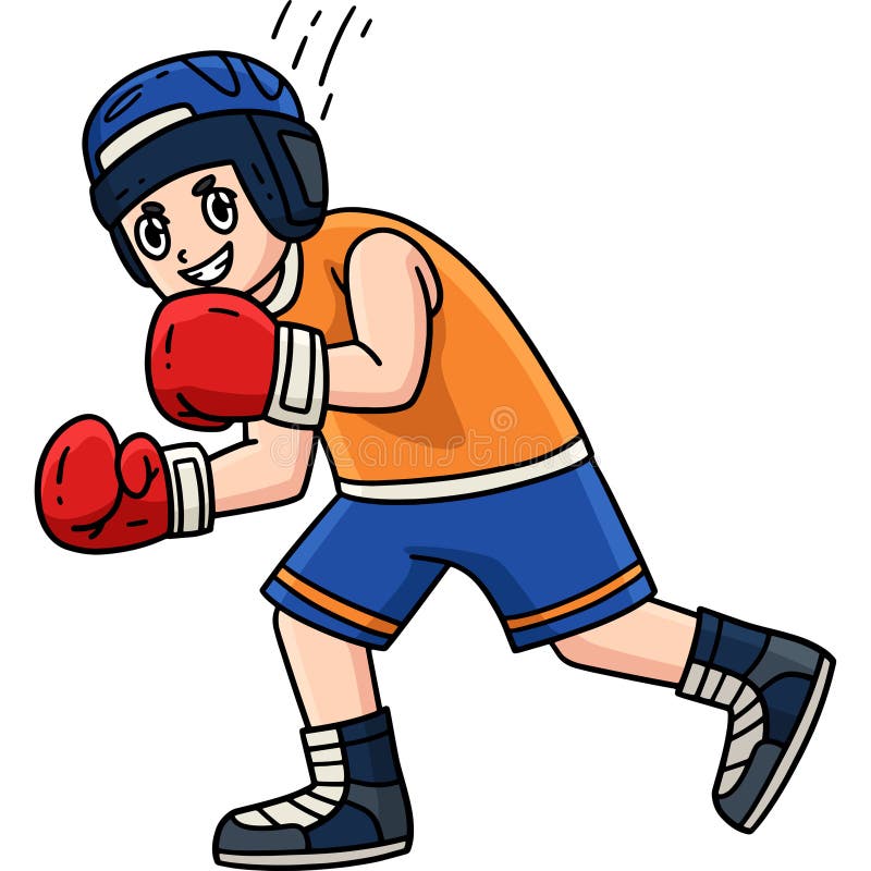 Boxing Boxer Evading Cartoon Colored Clipart Stock Vector ...