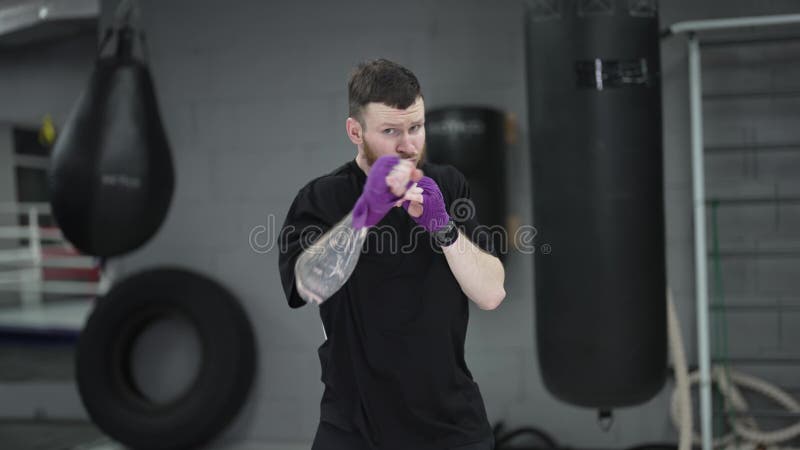 Boxing - Boxer Guy is Training in the Gym Stock Video - Video of ...