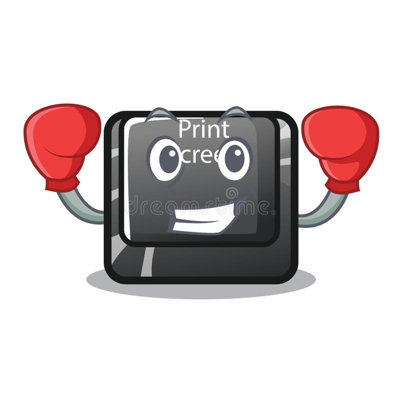 Boxing Button Print Screen the Computer Character Stock Vector ...