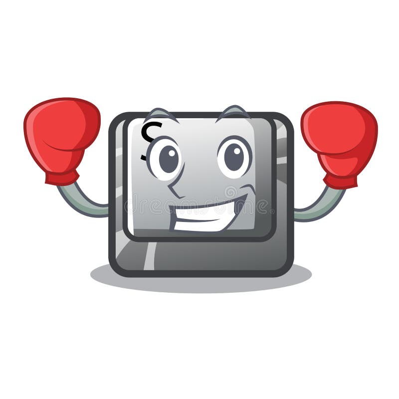 Boxing Button J Installed on Cartoon Computer Stock Vector ...