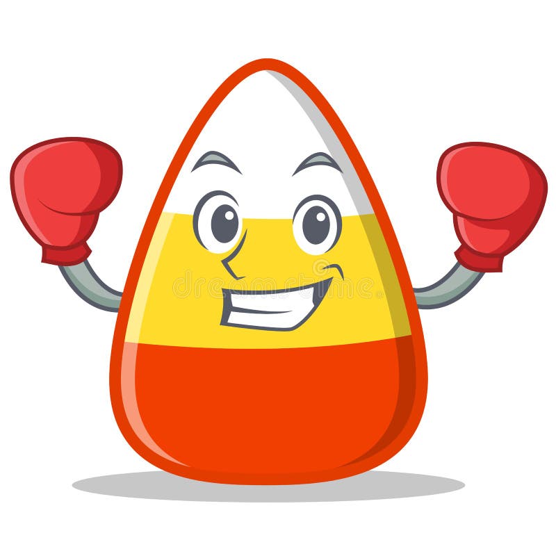 Boxing Candy Corn Isolated with the Cartoon Stock Vector - Illustration ...