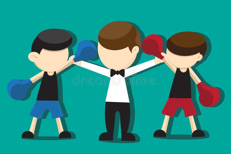 Boxing Cartoon and Select the Winner Stock Vector - Illustration of ...