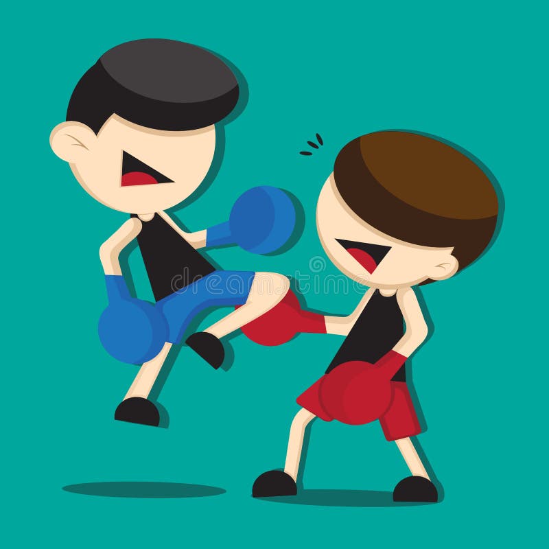 BOXING CARTOON stock vector. Illustration of boys, people - 52634444