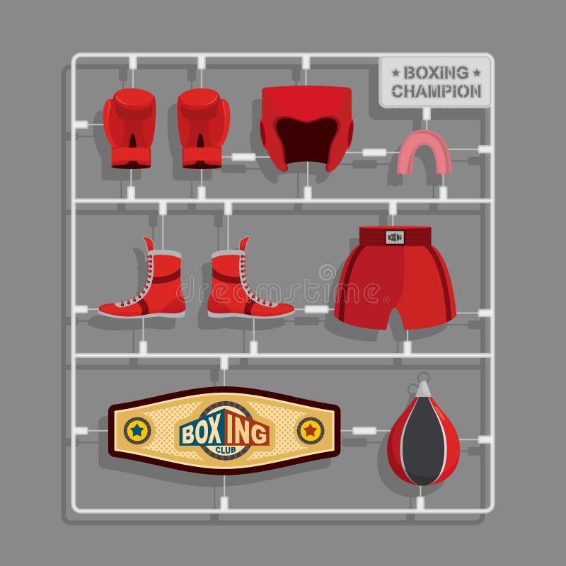 Boxing Champion Plastic Model Kits. Stock Vector - Illustration of ...