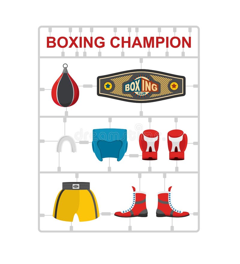 Boxing Champion Plastic Model Kits. Stock Vector - Illustration of ...