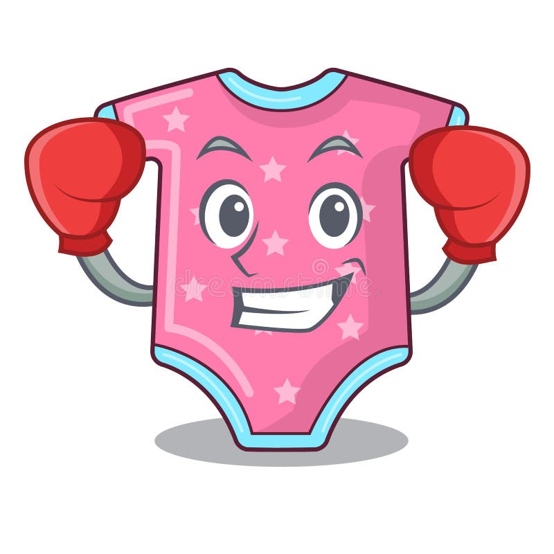 Boxing Baby Diaper Character Cartoon Stock Vector - Illustration of ...