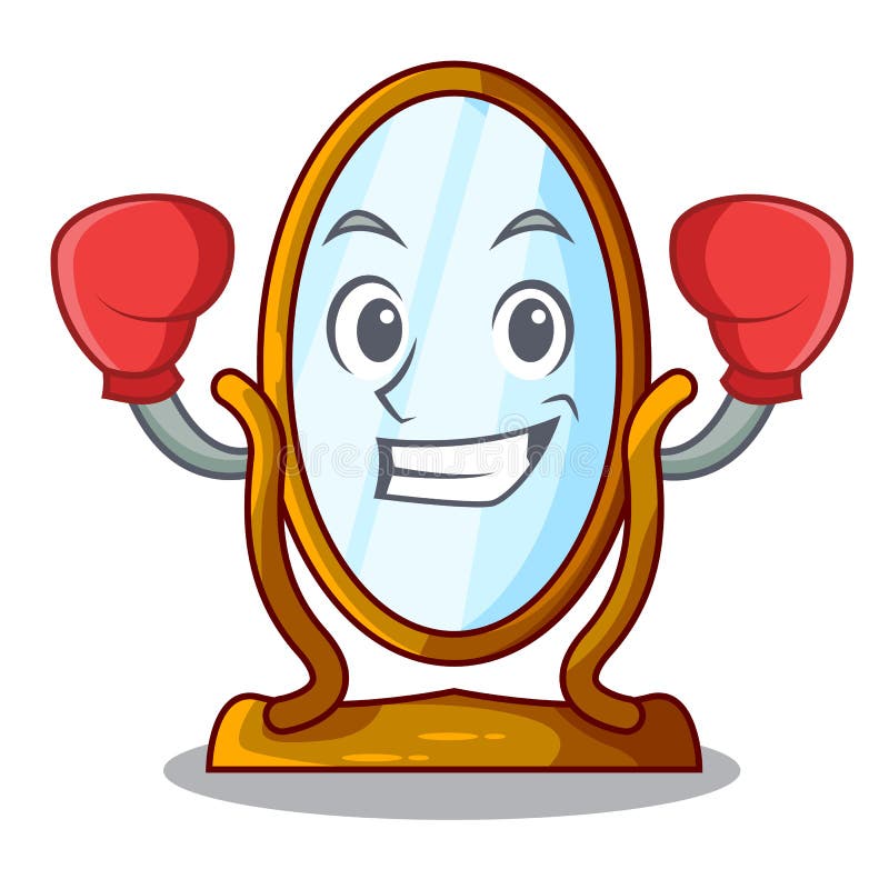 Boxing Character Big Mirror in Beautiful Frame Stock Vector ...