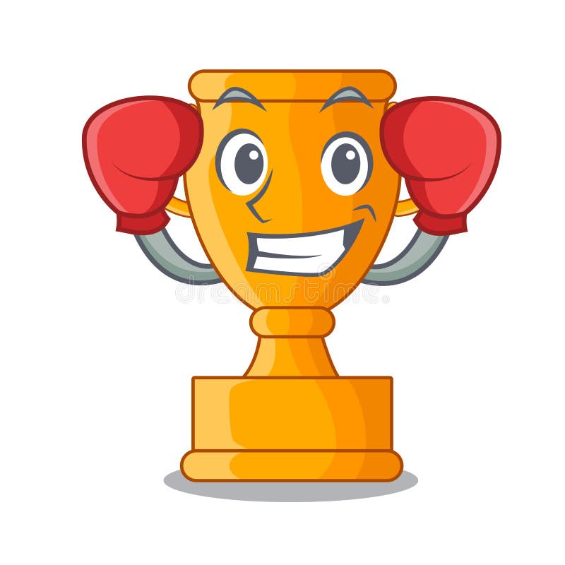 Boxing Character Gold Trophy Award for Competition Stock Vector ...