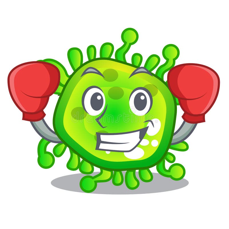 Boxing Bacteria Character Cartoon Style Stock Vector - Illustration of ...