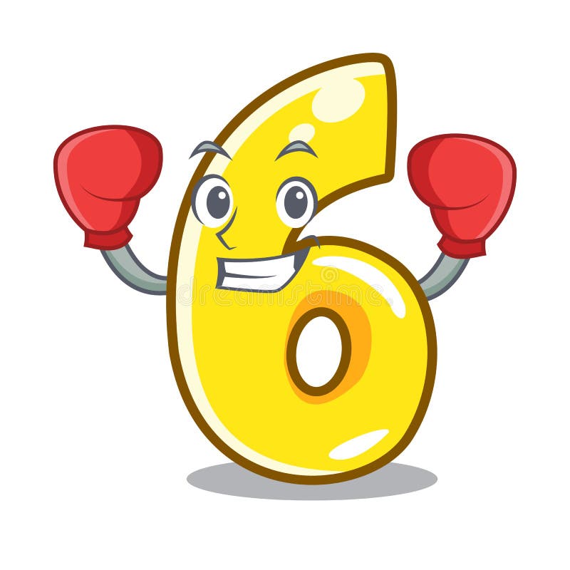 Boxing Character Number Six on Brick Wall Stock Vector - Illustration ...