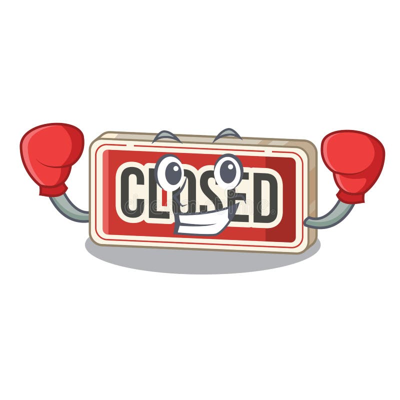 Boxing Closed Sign Isolated with the Mascot Stock Vector - Illustration ...