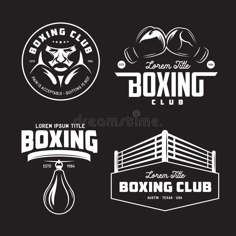Set of the Boxing Club Labels, Emblems and Design Elements2 Stock ...