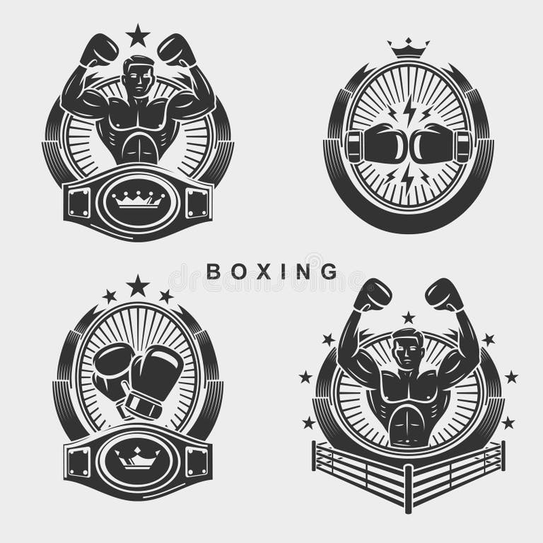 Boxing Collection Labels and Icon Set. Collection Icon Boxing Stock ...