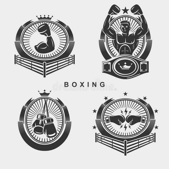 Boxing Collection Labels and Icon Set. Collection Icon Boxing Stock ...