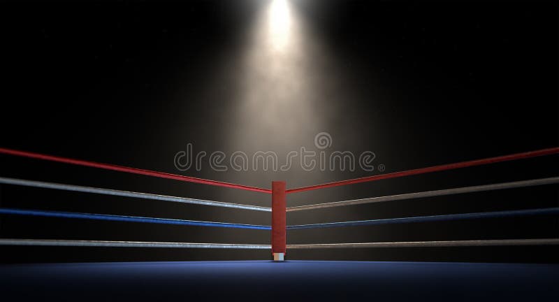 Boxing Ring Spotlit Dark stock image. Image of professional - 44954511