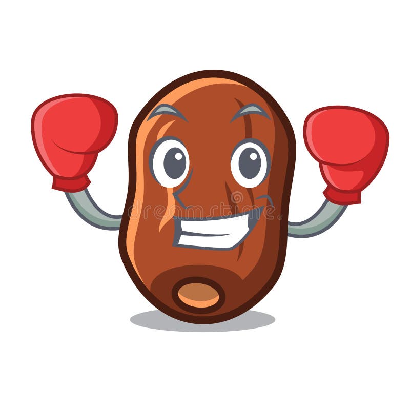 Boxing Dates Fruit Character Cartoon Stock Vector - Illustration of ...