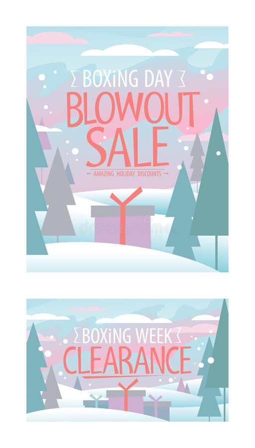 Boxing Day Blowout Sale, Boxing Week Clearance Web Banners Set Stock ...