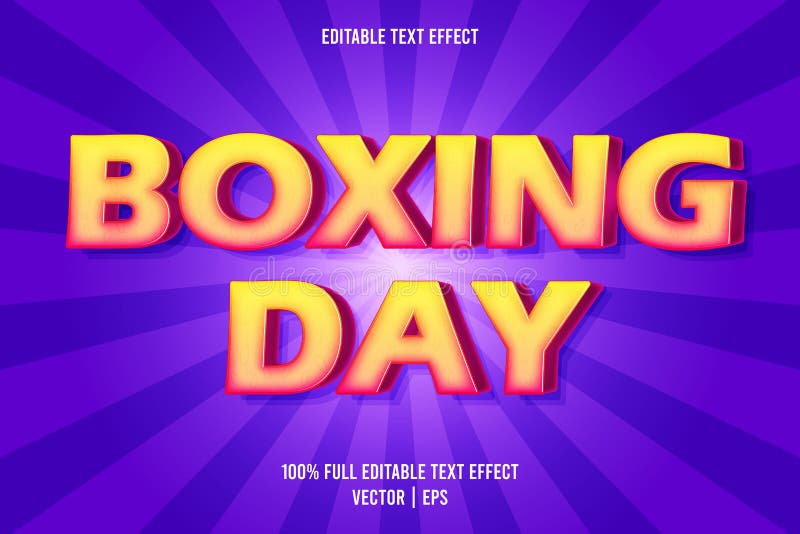 Boxing Day Editable Text Effect Comic Style Stock Vector - Illustration ...
