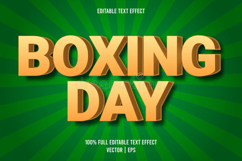 Boxing Day Editable Text Effect Comic Style Stock Vector - Illustration ...