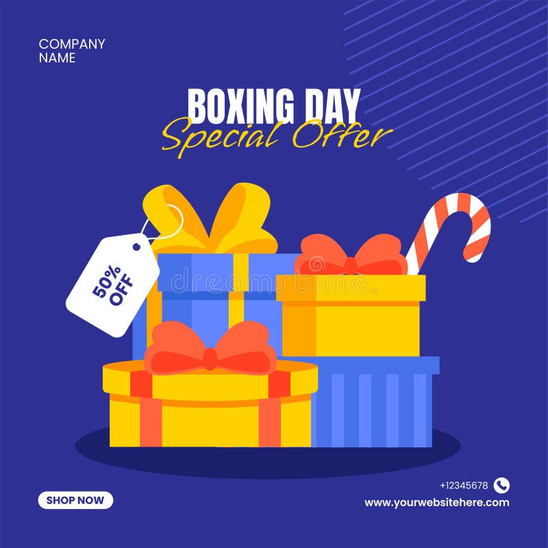 Boxing Day Offer Illustration with Hand Drawn Background Templates ...