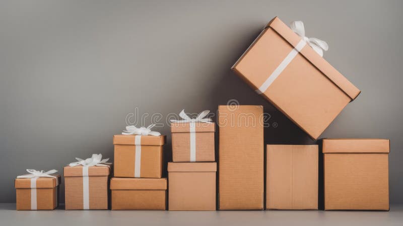 Boxing Day Sale Concept Featuring Gift Boxes on a Sleek Grey Background ...