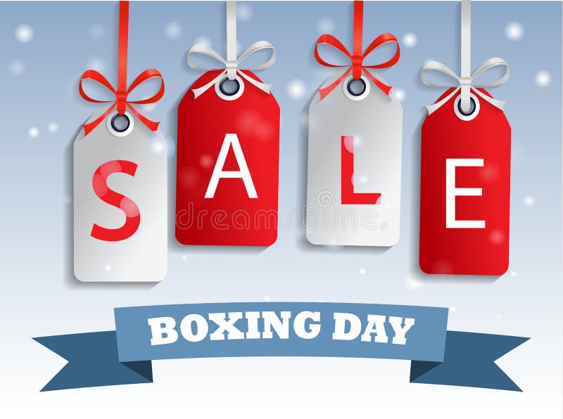 Boxing Day Sale Tag Hanging Stock Vector - Illustration of gift ...