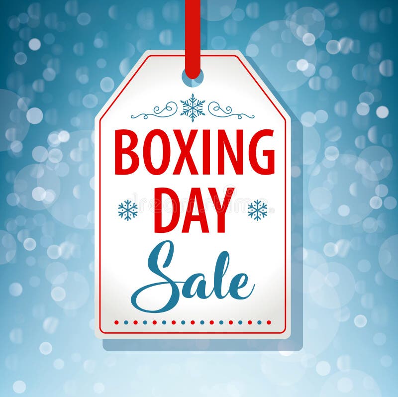 Boxing Day Sale Tag Label on Blue Background - Vector Stock ...