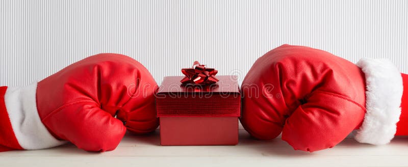 Boxing Day Shopping Creative Idea. Boxing Glove with Gift Box. Stock ...
