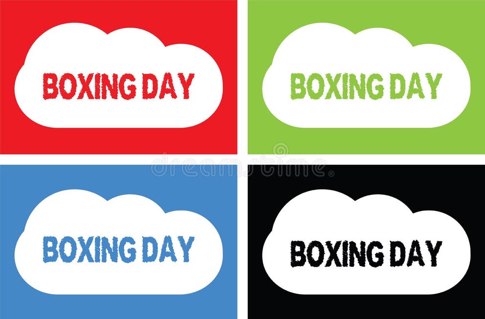 BOXING DAY Text, on Cloud Bubble Sign. Stock Illustration ...