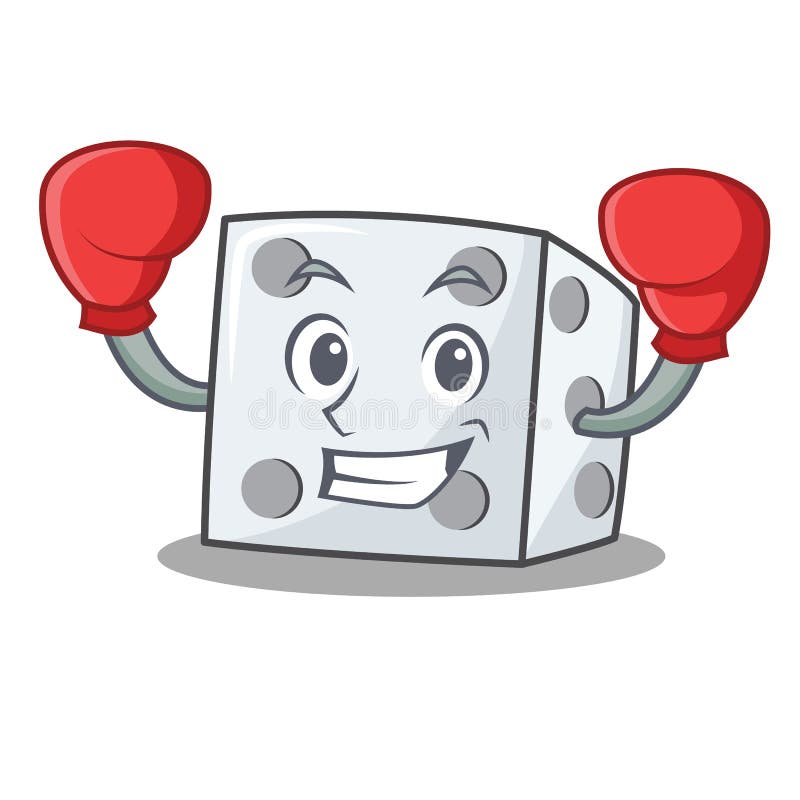 Boxing Dice Character Cartoon Style Stock Vector - Illustration of ...