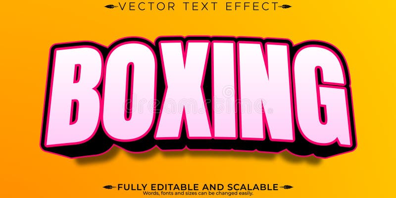 Boxing Editable Text Effect, Editable Sport and Fight Text Style Stock ...