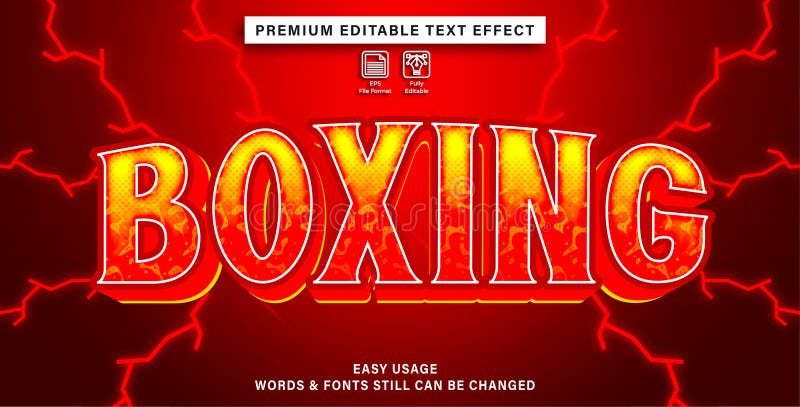 Boxing Editable Text Effect, Text Graphic Style, Font Effect Stock ...