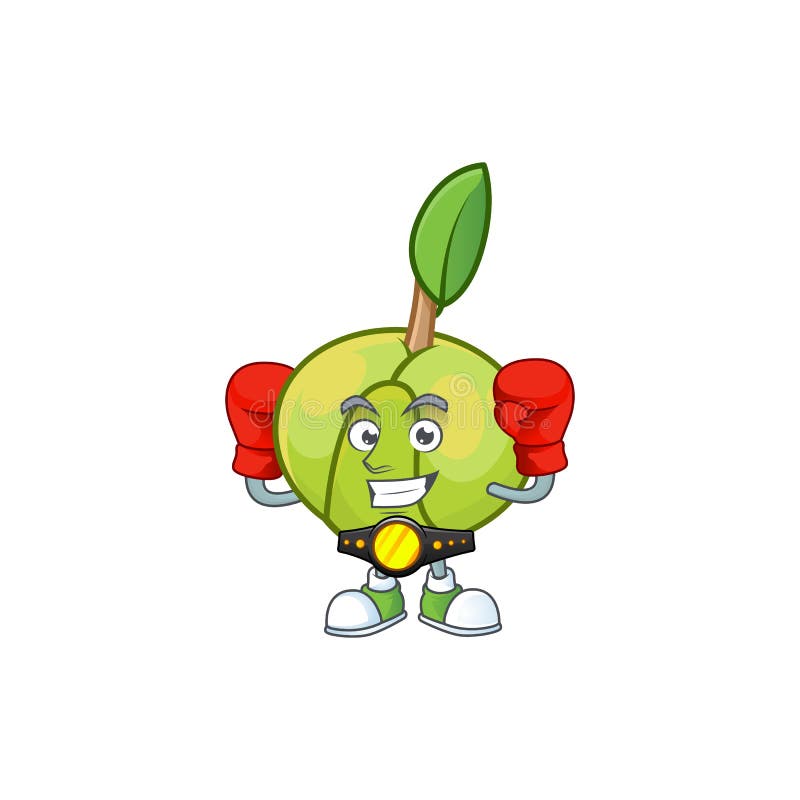Boxing Elephant Apple Fruit in Cartoon Character Stock Vector ...