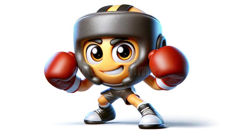 Boxing Emoticon with Determined Expression Stock Image - Image of ...