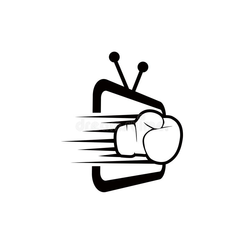 Boxing Fight Sport Tv Channel Logo Design Stock Vector - Illustration ...