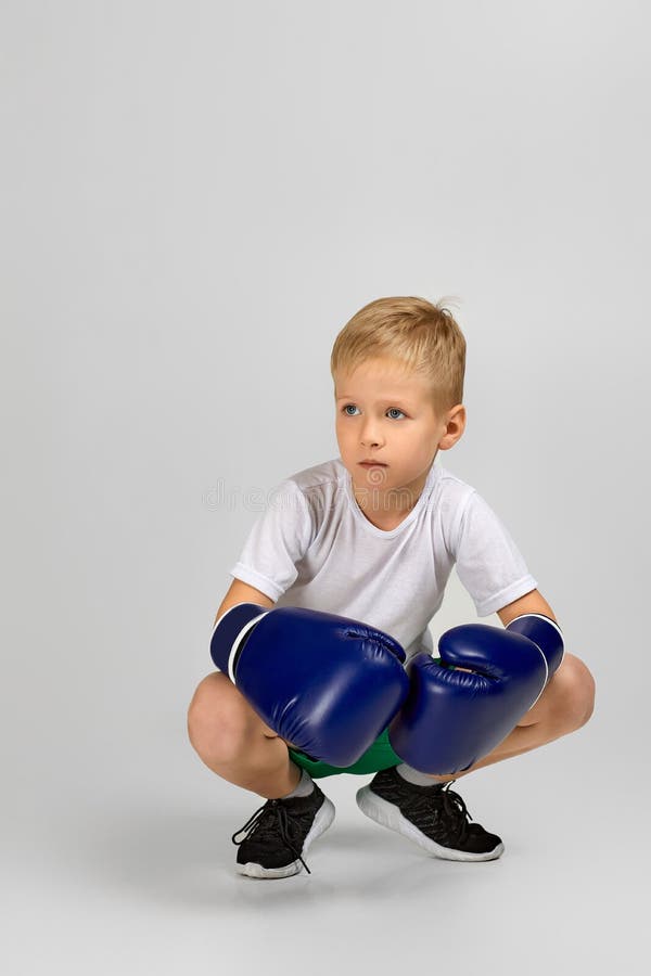 Little Boy with Boxing Gloves Stock Photo - Image of conflict, child ...