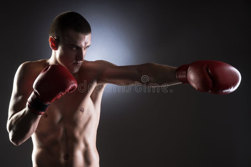 Boxing. Fighter s punch stock image. Image of fighter - 38736715