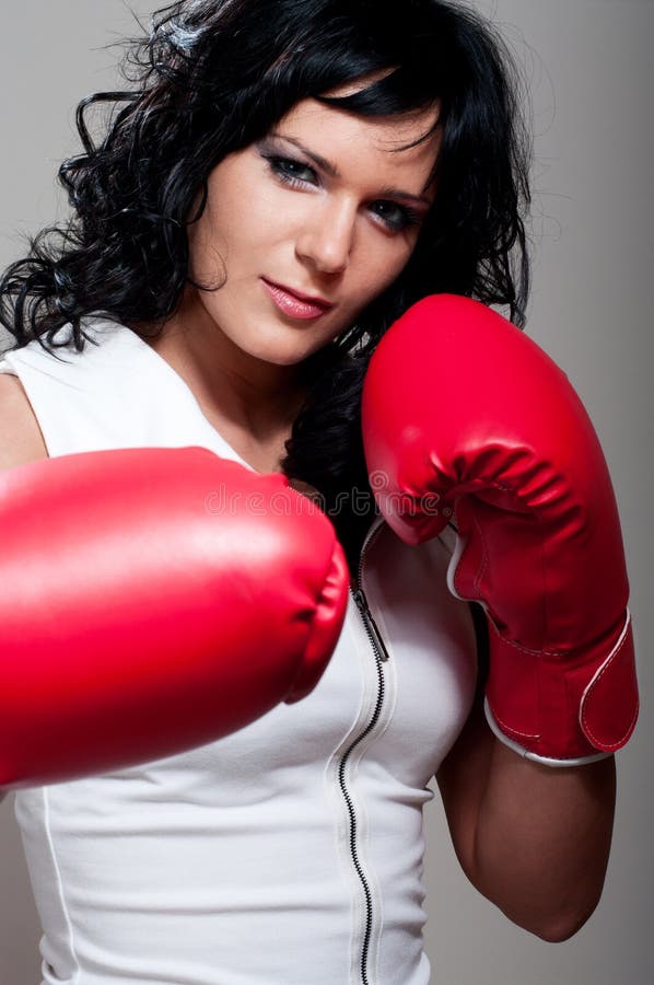 Boxing Fighter Woman Attack Stock Image - Image of strong, fast: 20833841