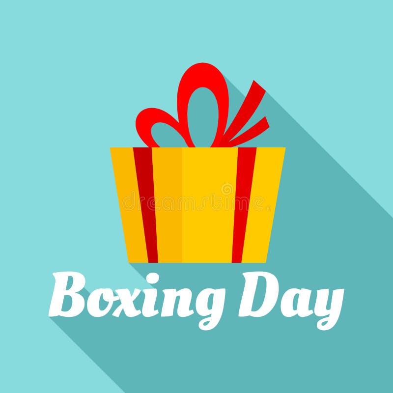 Happy Boxing Day Logo Set, Flat Style Stock Vector - Illustration of ...