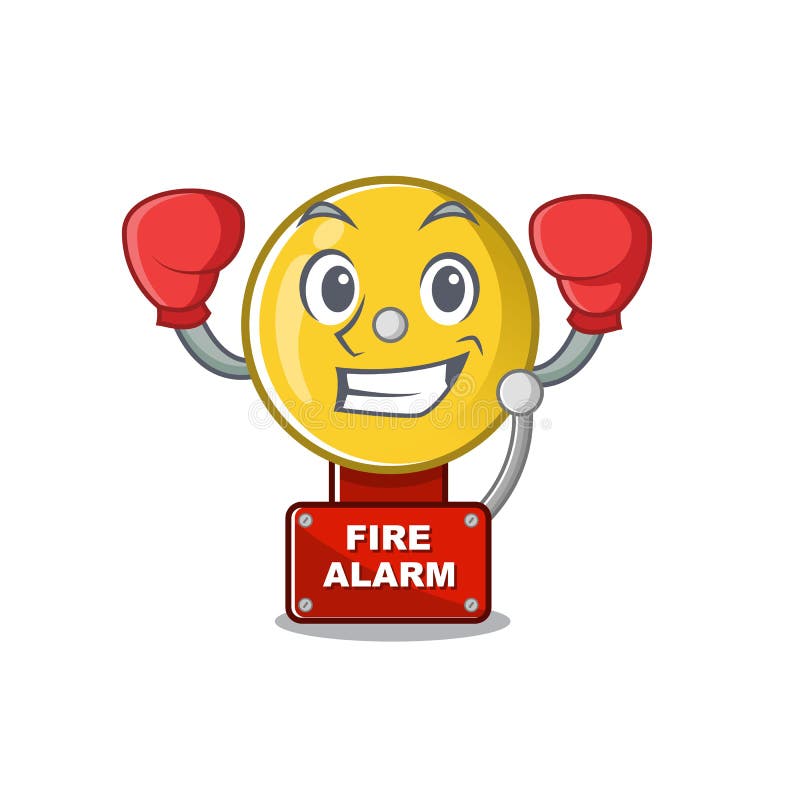 Boxing Fire Alarm Stuck the Cartoon Wall Stock Vector - Illustration of ...