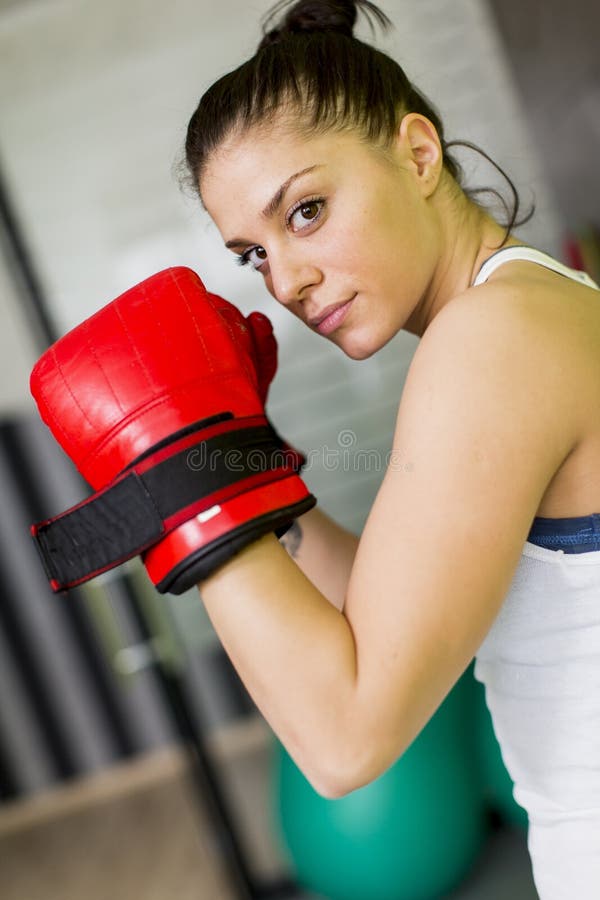 Boxing girl stock image. Image of training, gloves, action - 29643645
