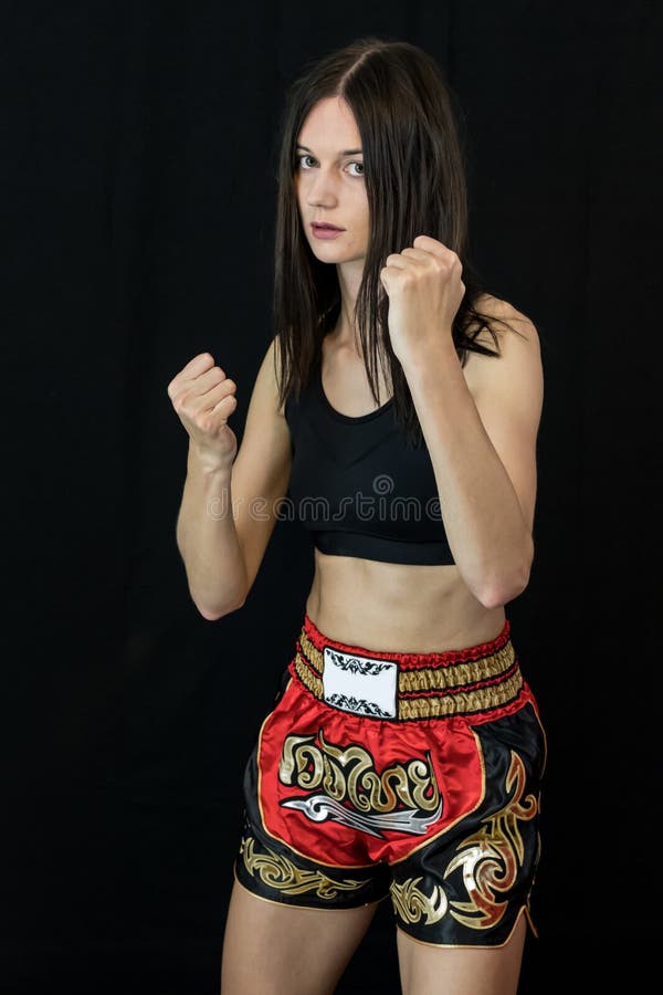 Boxing Girl Ready for a Fight Stock Image - Image of woman, ready ...