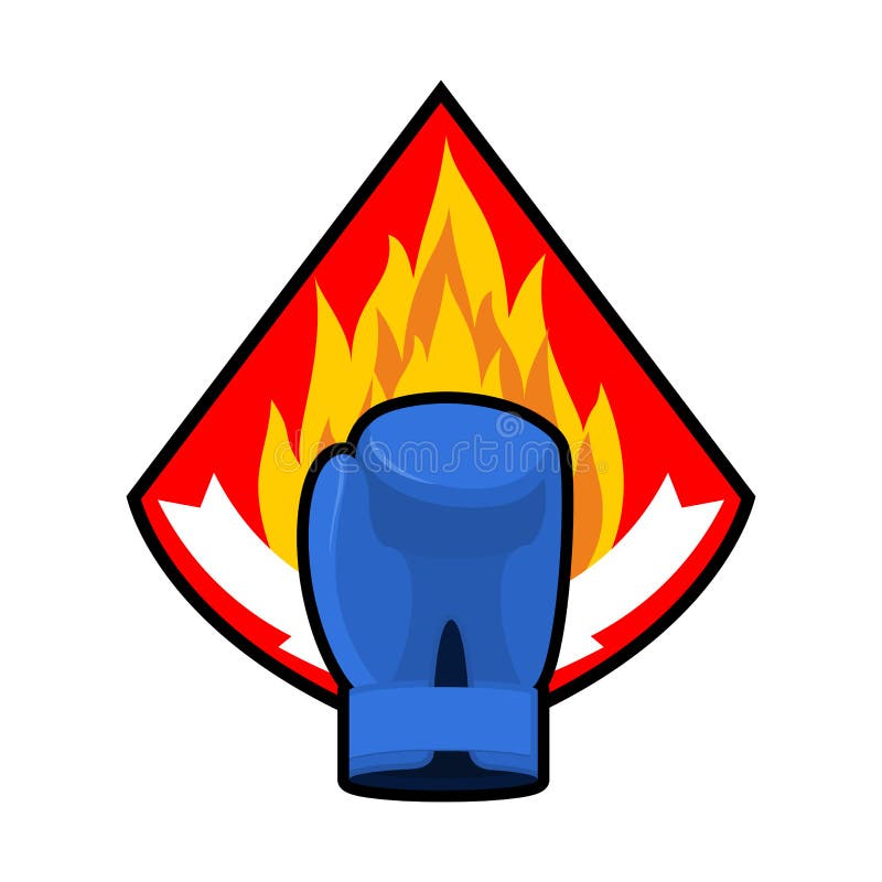 Boxing Glove and Fire Emblem. Logo for Sport Team Stock Vector ...