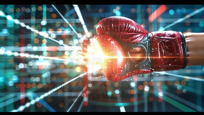 Boxing Glove Generating Digital Data Stream in Futuristic Environment ...