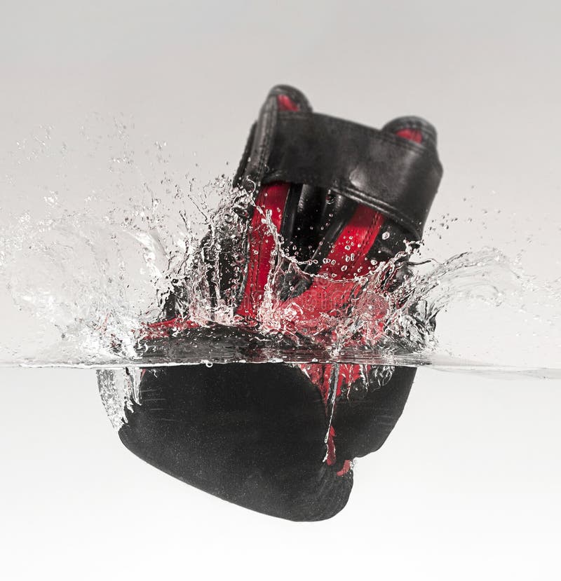 Boxing Glove Punches through Water Stock Image - Image of concept ...